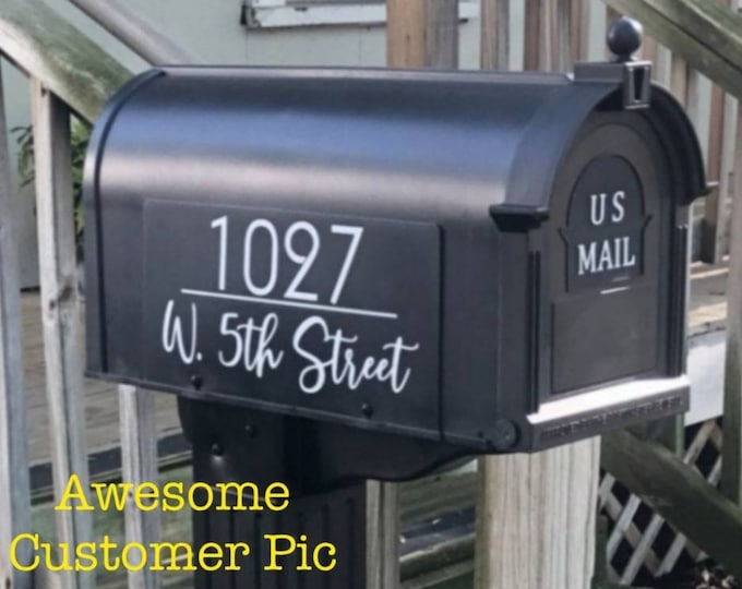 Modern Mailbox Decal / Custom Mailbox Decal / Mailbox Address Sticker ...