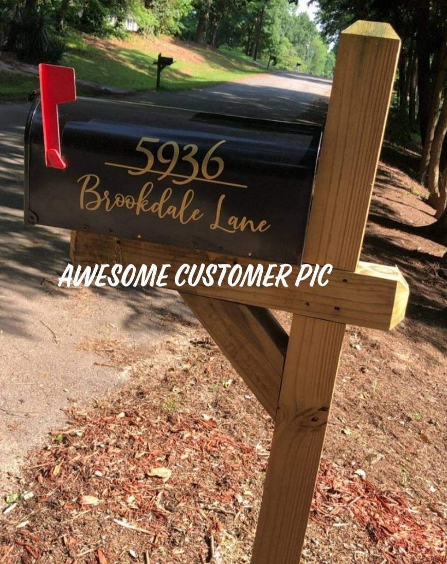 Personalized Script Mailbox Decal / Custom Mailbox Decal / Mailbox ...