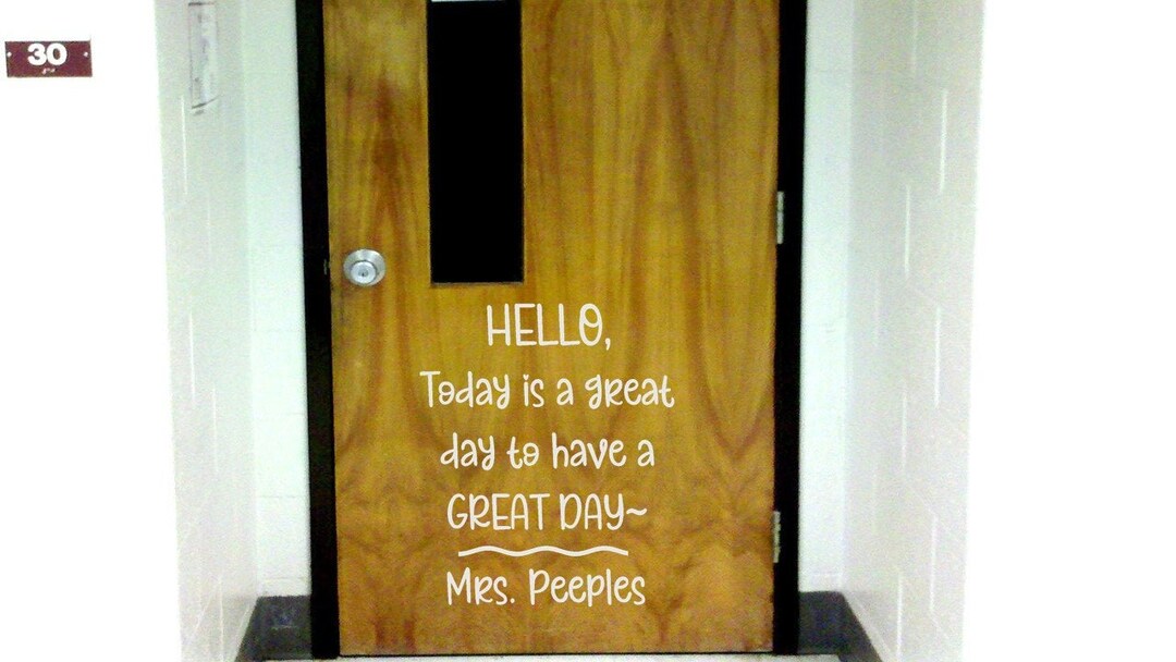 Personalized Classroom Hello Sign / School Classroom Decal / School ...