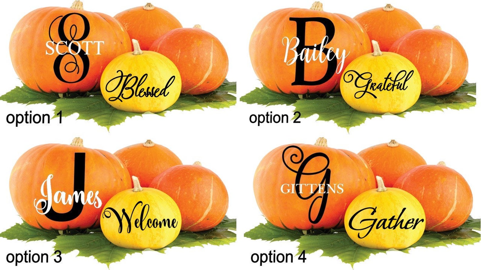 DIY Pumpkin Decal SET / Personalized Pumpkin Names / Pumpkin Sticker ...