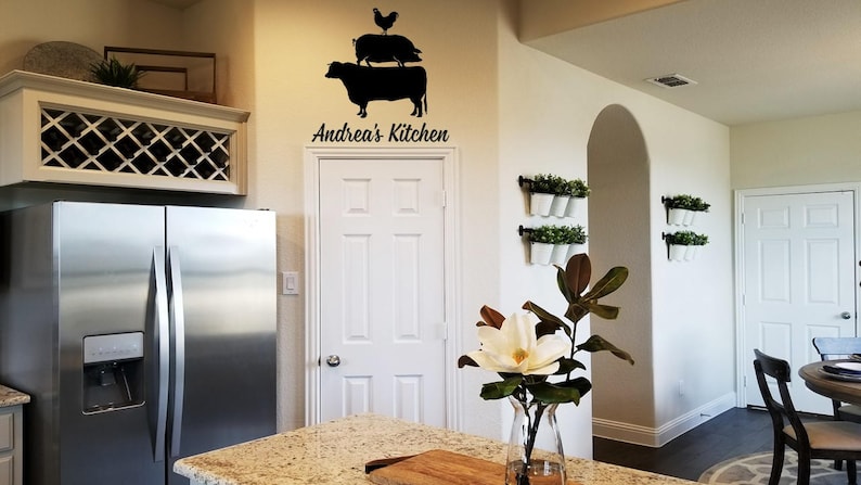 Farmhouse Kitchen Sign Wall Decal Cow Pig Chicken Wall - Etsy