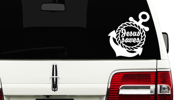 Jesus Saves Car Decal/ Anchor Car Decal/ Rope Car Decal/wreath | Etsy