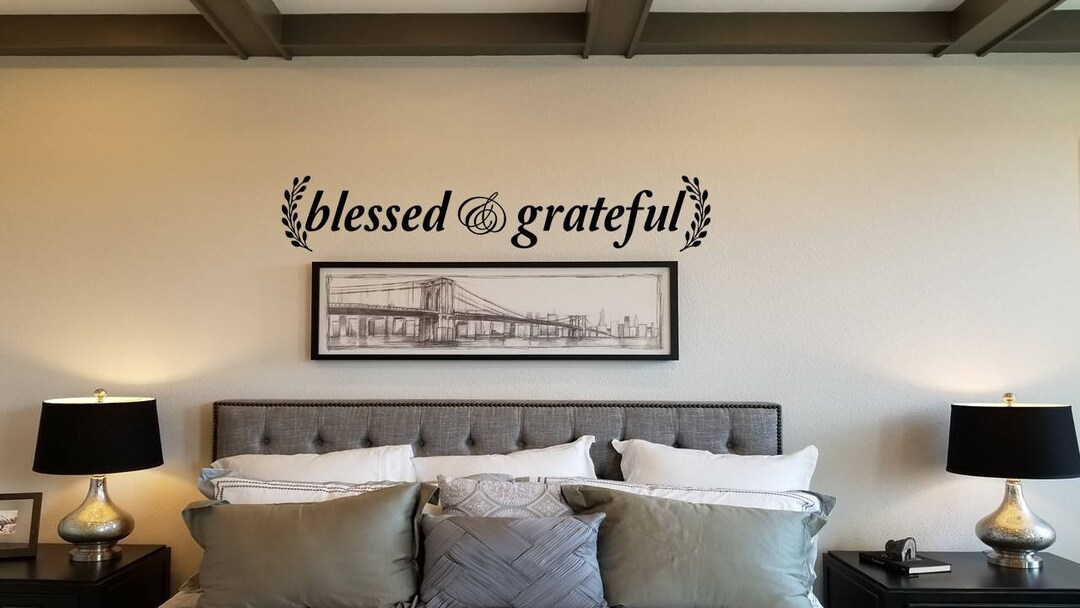 Blessed & Grateful Wall Decal / Christian Wall Words / Inspirational ...