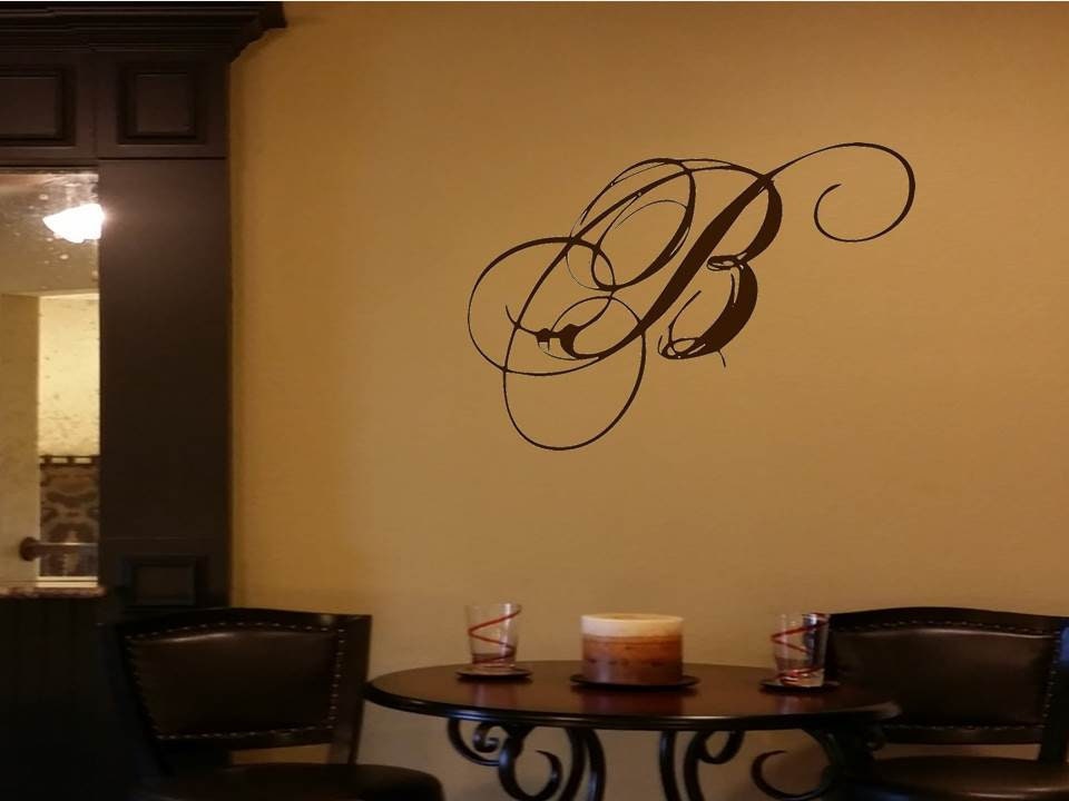 Stunning Script Monogram Wall Decal / Wedding Monogram Decal / | Etsy