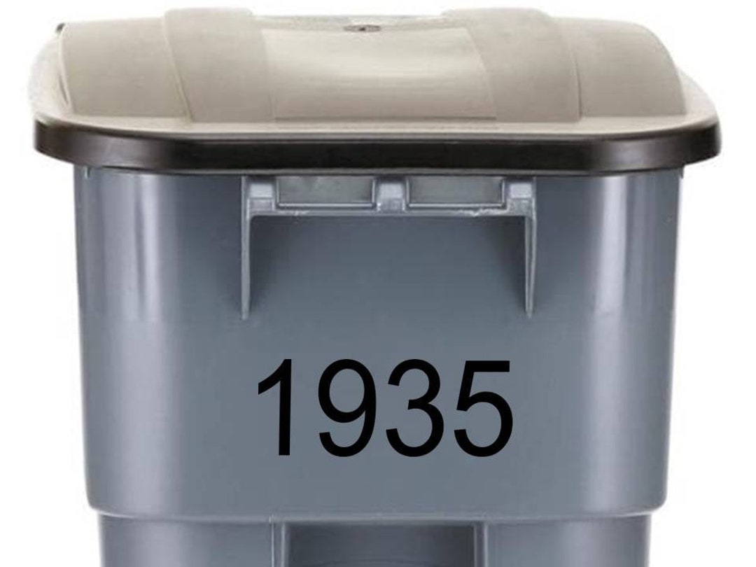 Classic Trash Bin Address Decal / Garbage Bin Decal / Large Trash Can ...