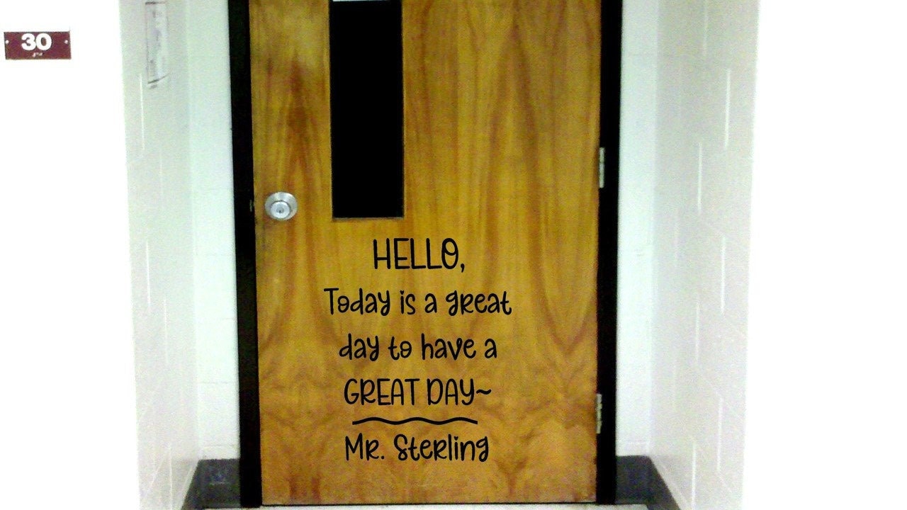 Personalized Classroom Hello Sign / School Classroom Decal / | Etsy