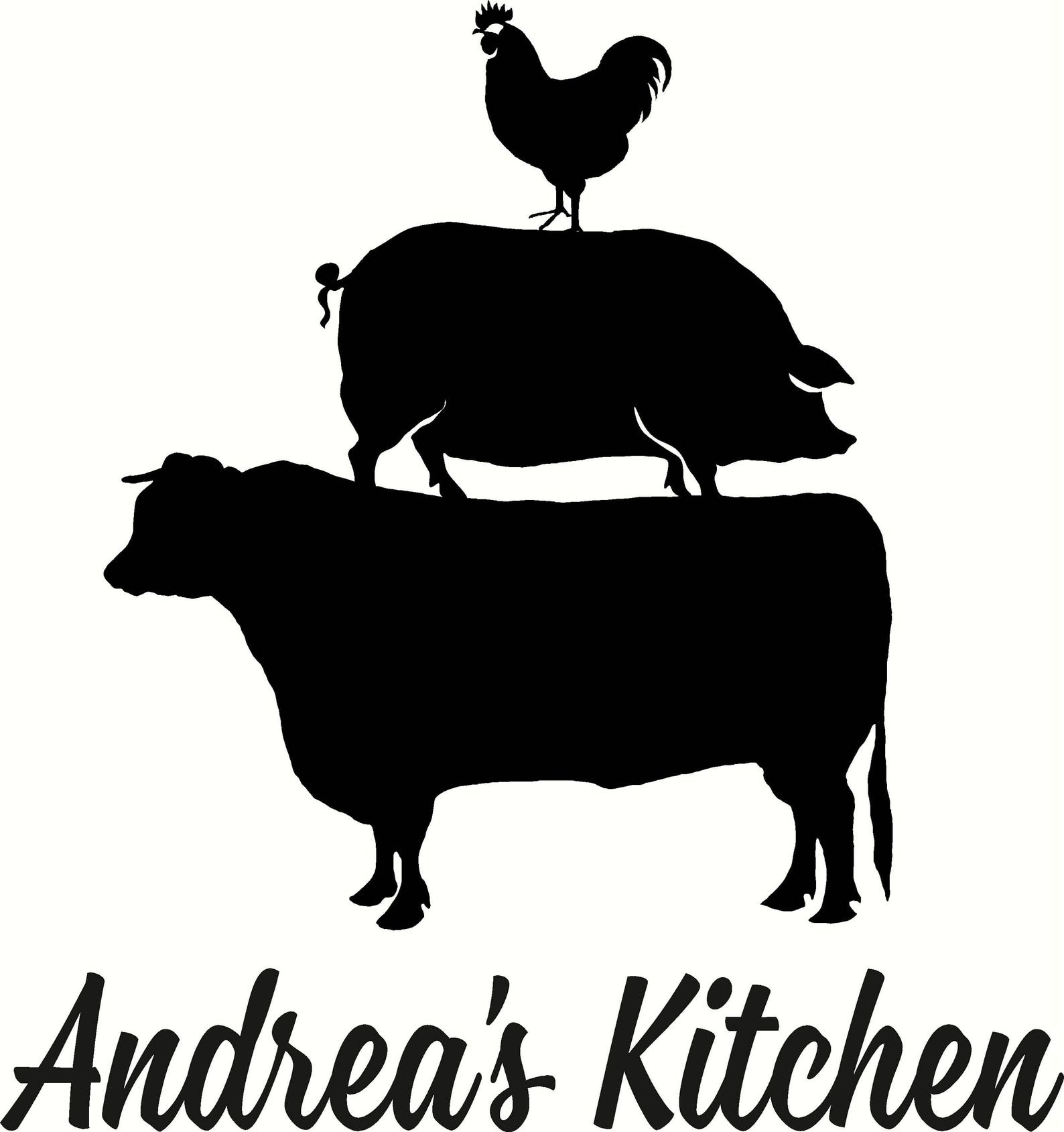 Farmhouse Kitchen Sign Wall Decal Cow Pig Chicken Wall - Etsy