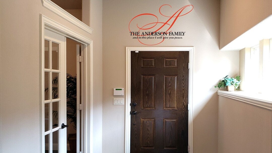 Monogram Decal With Scripture / Family Name With Monogram Wall Decal ...