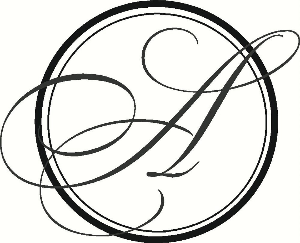 Wall Decal Quote Monogram Elegant Script Monogram Wall Decal - Etsy