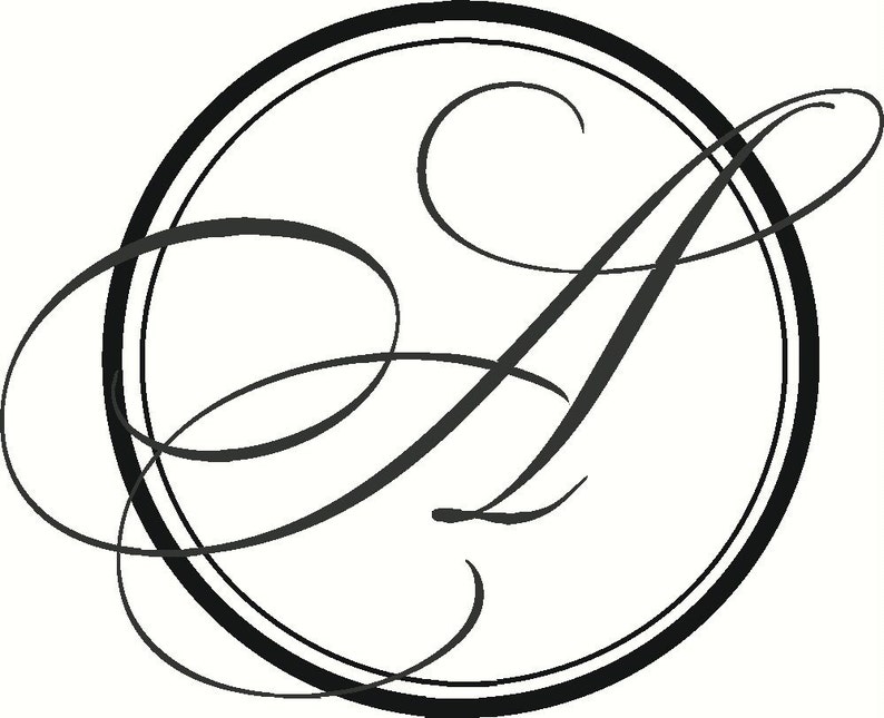 Wall Decal Quote Monogram Elegant Script Monogram Wall Decal - Etsy