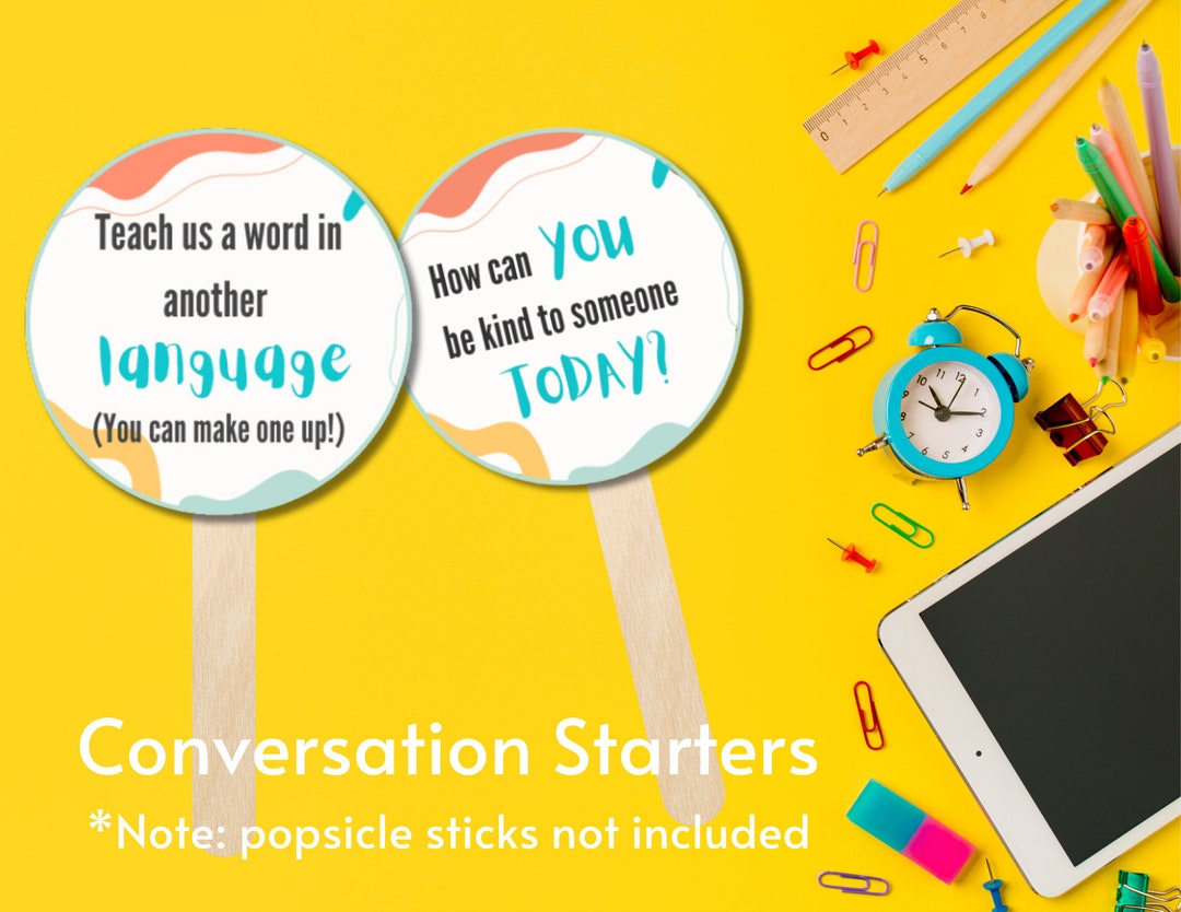 Conversation Starters for Classroom Printable - Paint Splatter - Etsy