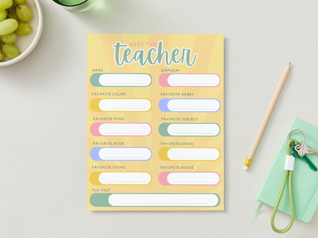 Meet the Teacher - 5 Pack - Printable - Etsy