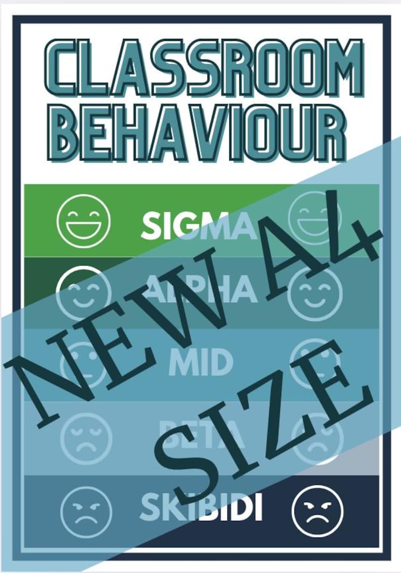 Gen Alpha Slang Words Classroom Behavior Chart - Printable - 8.5x11 AND ...
