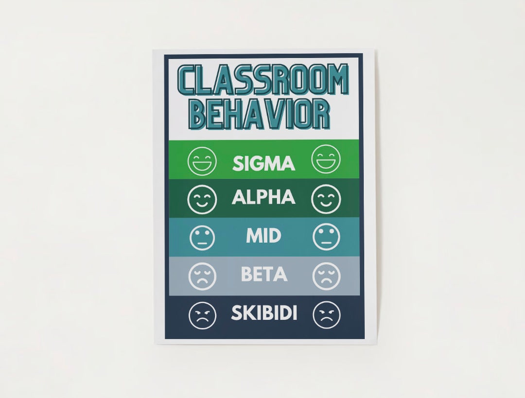 Gen Alpha Slang Words Classroom Behavior Chart - Printable - 8.5x11 AND ...