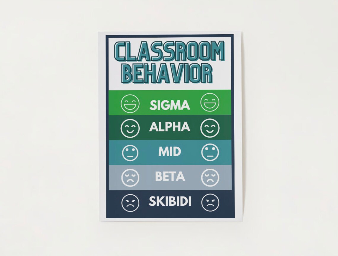 Gen Alpha Slang Words Classroom Behavior Chart - Printable - Etsy