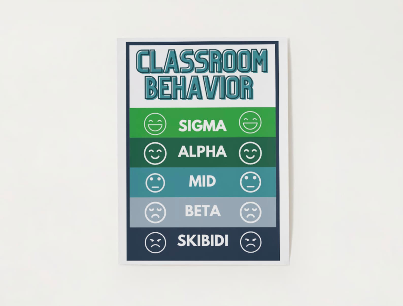 Gen Alpha Slang Words Classroom Behavior Chart - Printable - Etsy