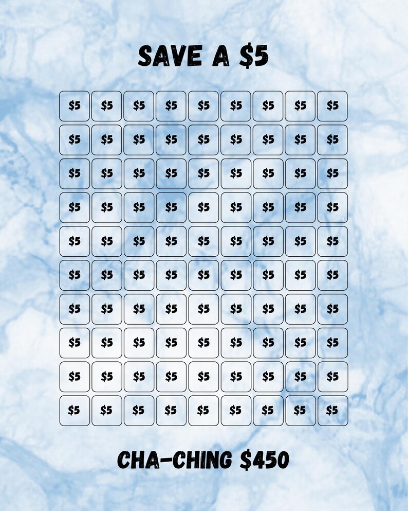 Savings Challenge Printable: Cha-chings Tracker (digital Product) - Etsy