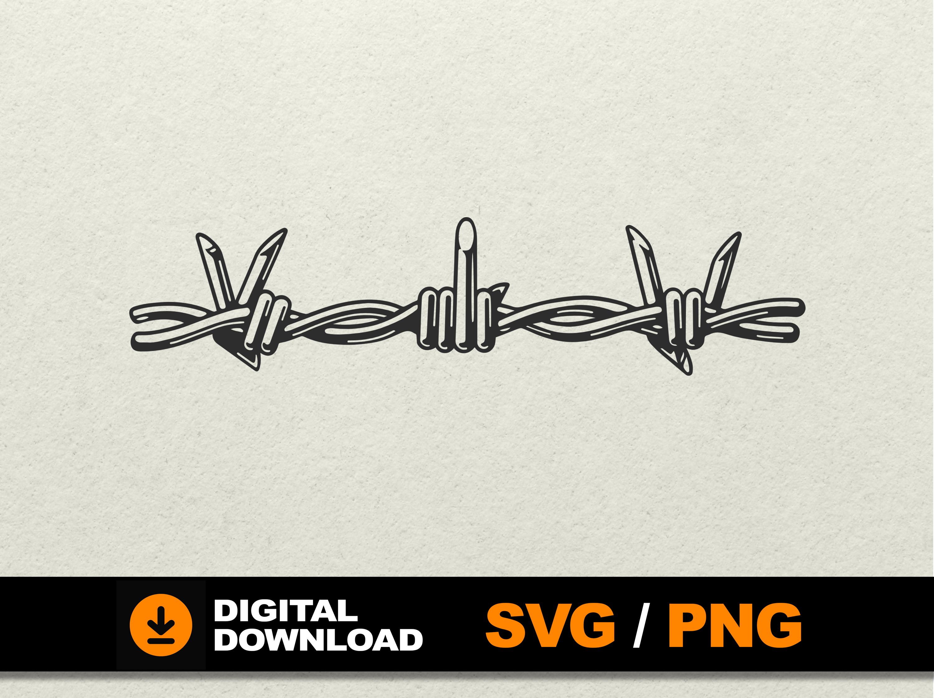 Barbed Wire SVG, Middle Finger SVG, Barbed Wire Clipart, Barbed Wire ...