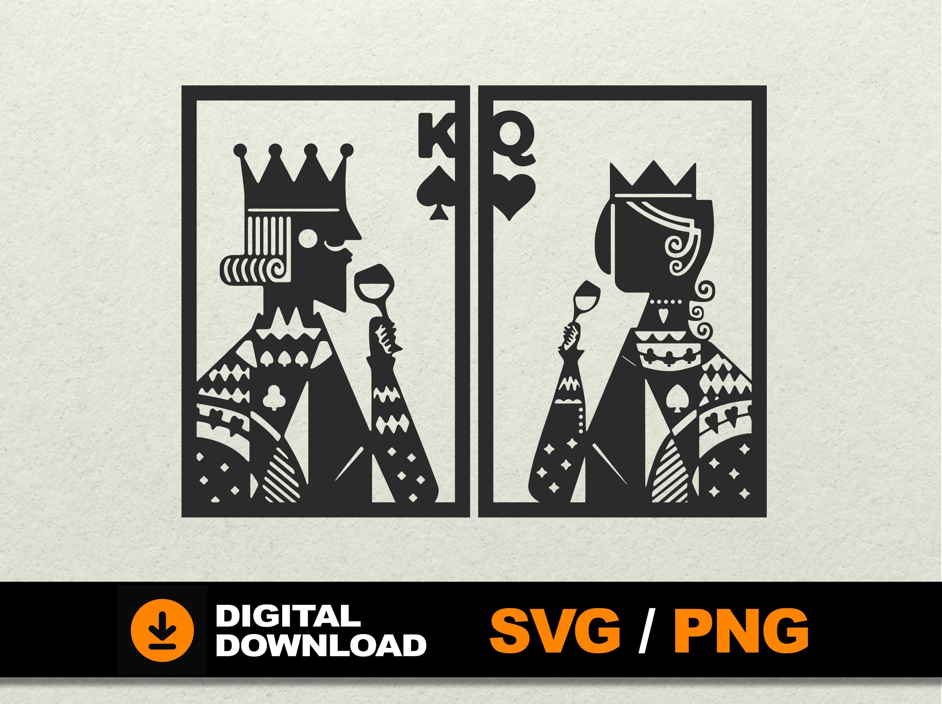 King & Queen SVG, King Queen Family SVG, Playing Cards Wall Art, Queen ...