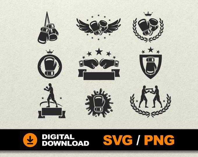 Boxing Clipart, Boxer SVG, Kickboxing Silhouette, Fight Sport, Punching ...
