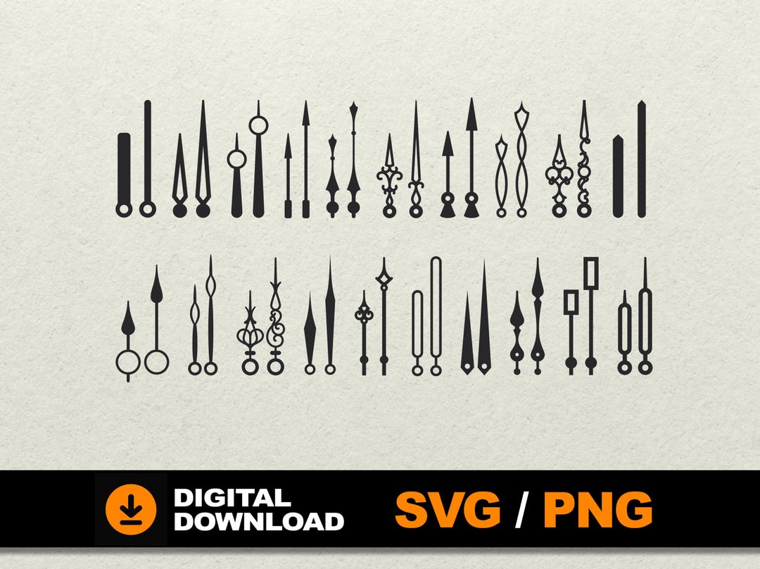 Clock Hands SVG, Bundle Clock Hands, Clock Hands Vector, Clock Arrows ...