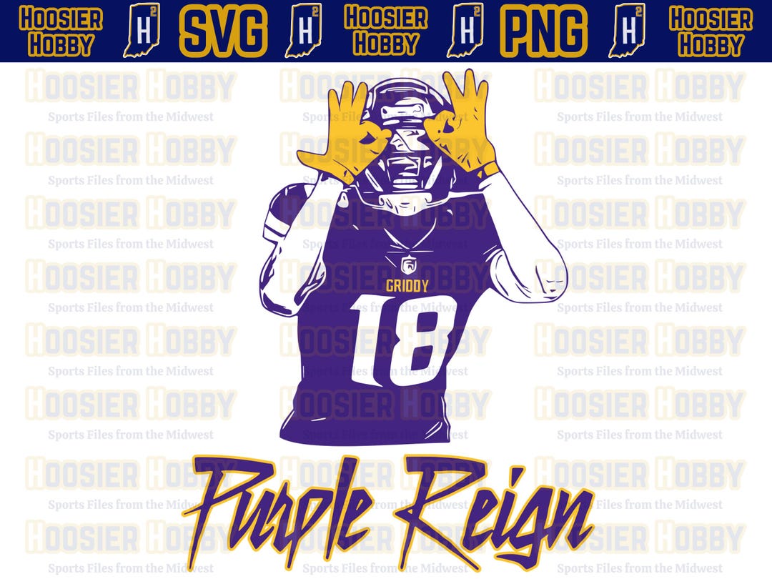 Justin Jefferson PNG - Griddy Logo - Purple Reign | Instant Download ...