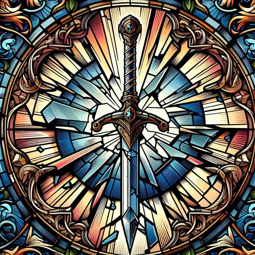 Poster - Stained Glass Fantasy Sword - Etsy