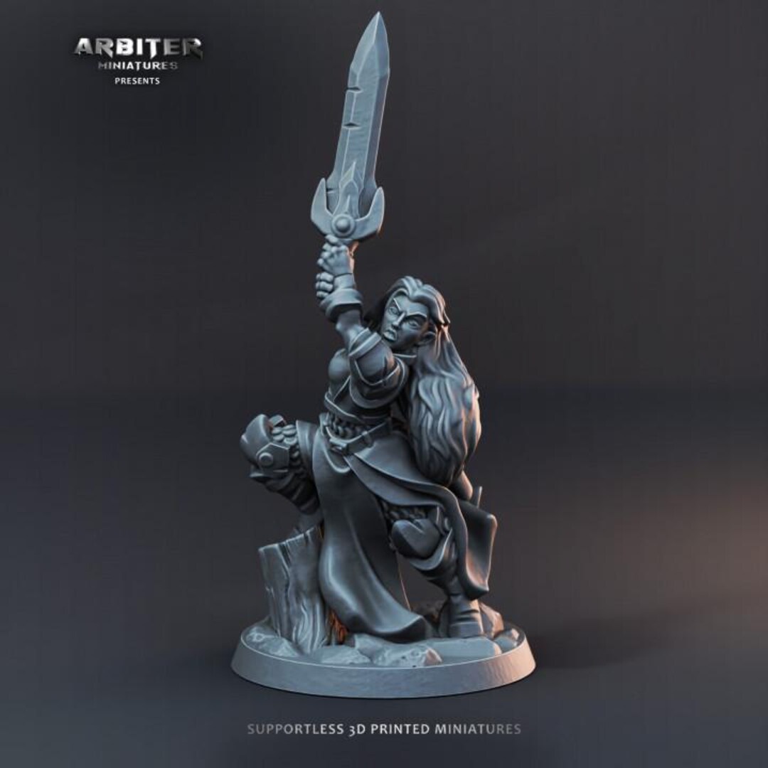 Female Human Fighter With Sword Player Character Class NPC DND ...