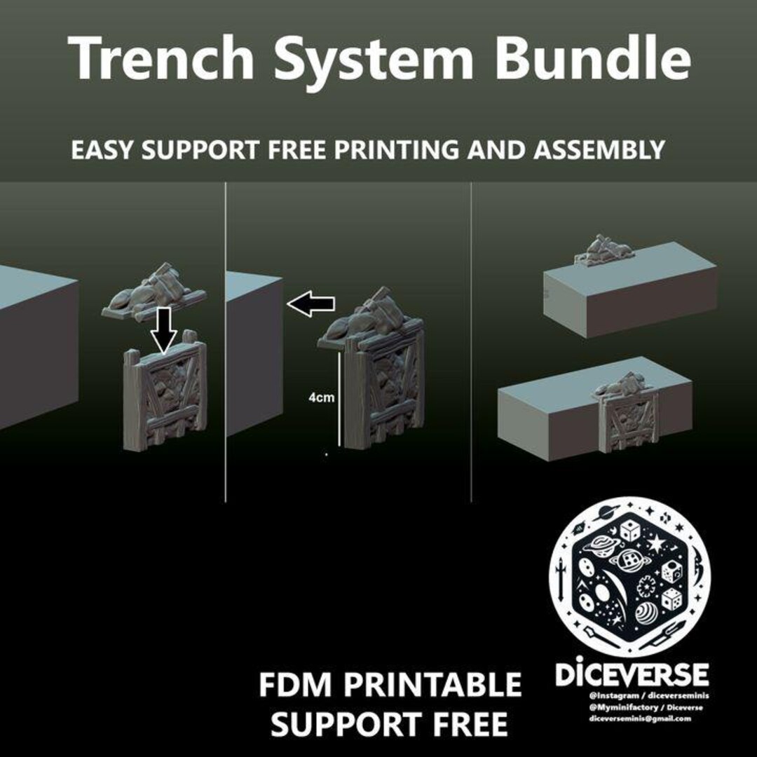 Trench War Terrain Walls Topper for DIY Trenches With XPS Foam Bundle ...