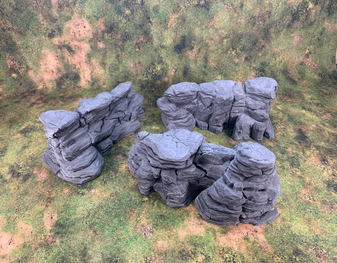 Tabletop Terrain - Large Rock Set | Giant Rock Walls | Mountain | Cliff ...