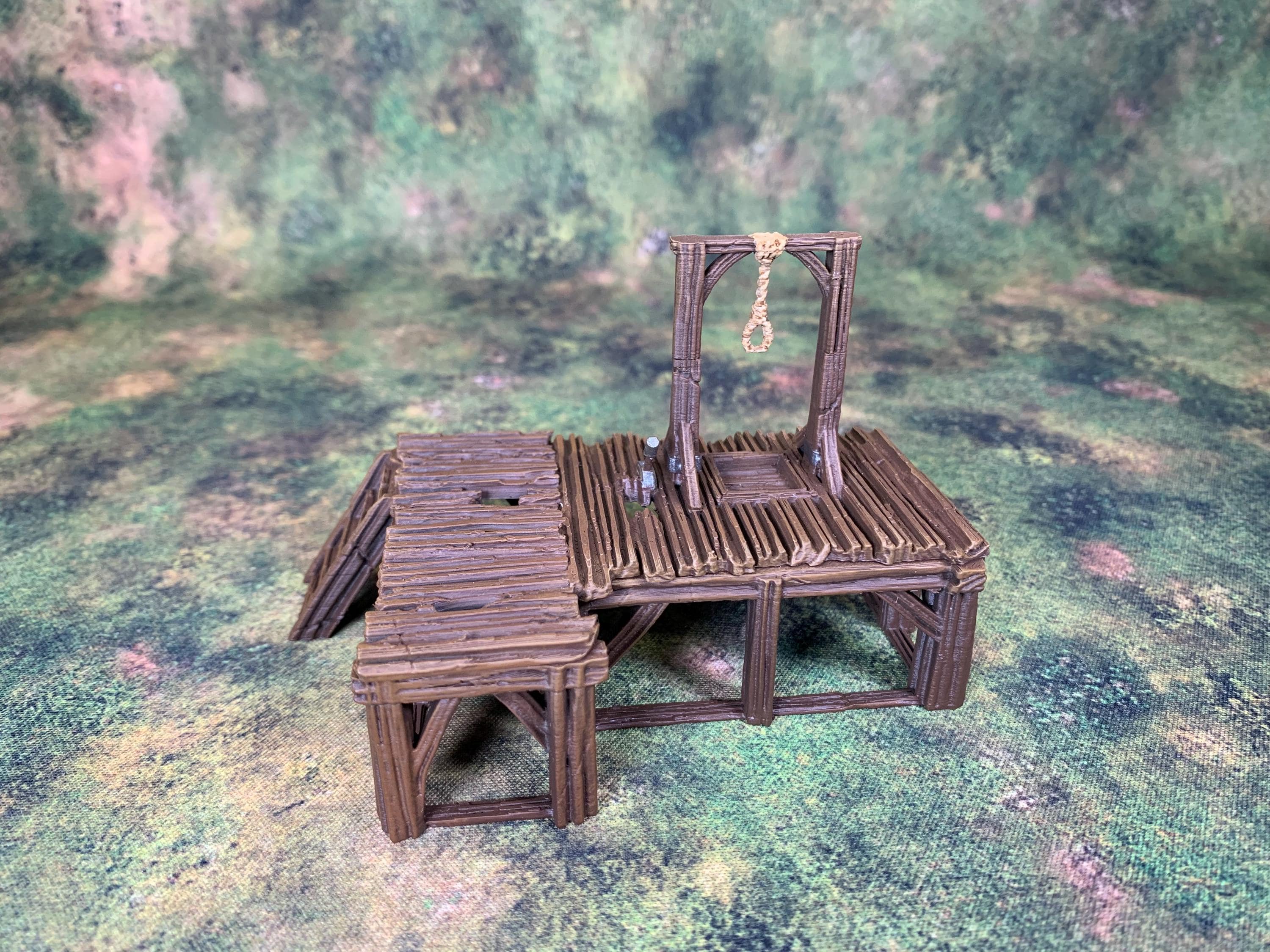 Miniature Gallows Set Place of Execution Scatter Impaled Skeletons Tabletop Terrain DND RPG Mini ...