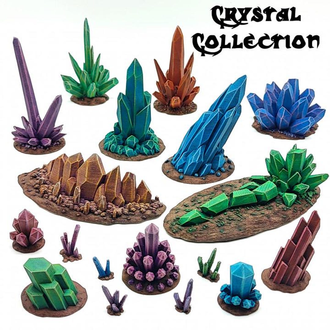 Tabletop Terrain Crystals | Bundle 18 Pieces | Gemstone Structures Set ...