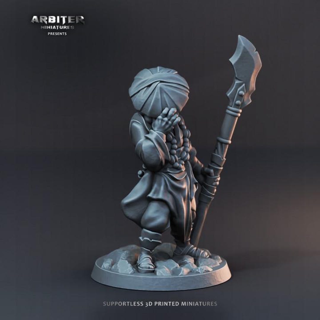 Male Monk With Spear 2 Player Character Class NPC DND Miniatures TTRPG ...