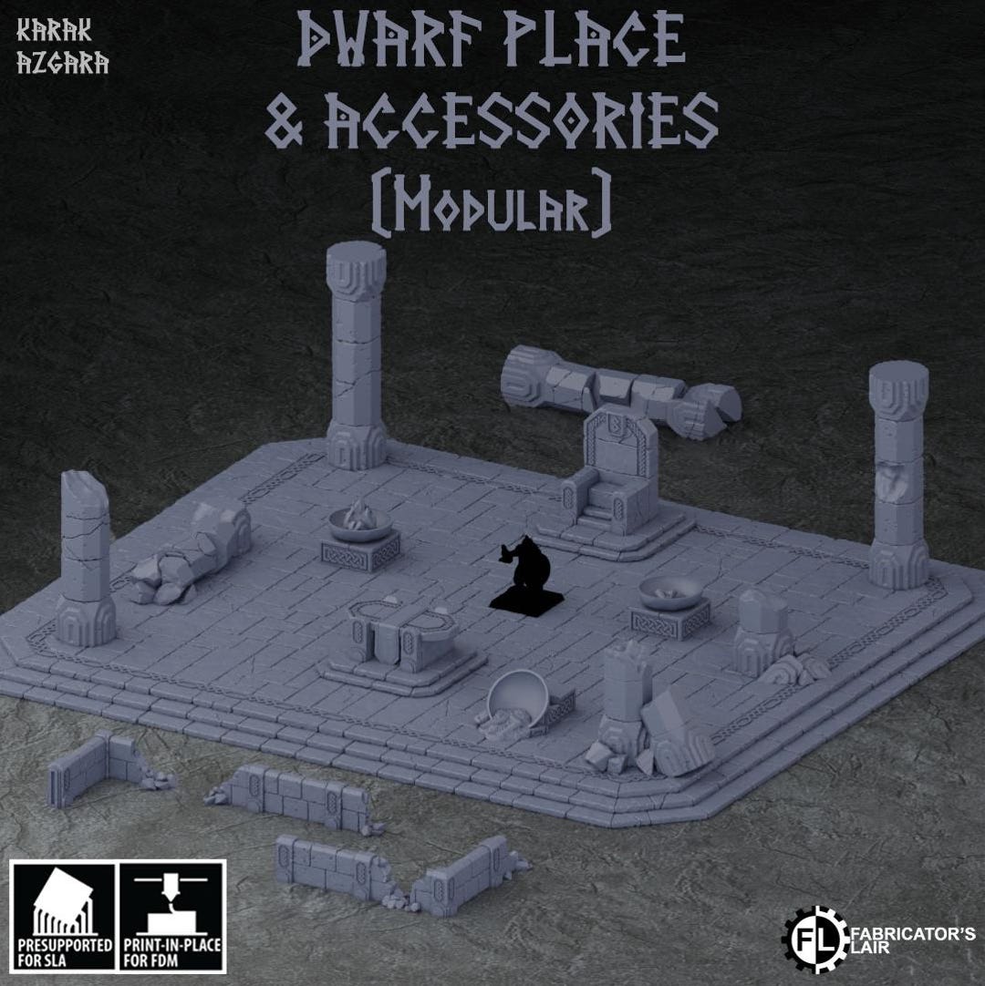 Tabletop Terrain Dwarven Throneroom Scatter Ruins Dungeon Hall Dwarf ...