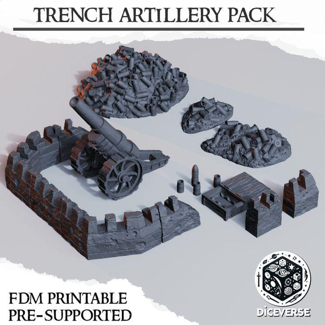 Trench Artillery and Fortification Bundle | Trench War | Wargaming ...