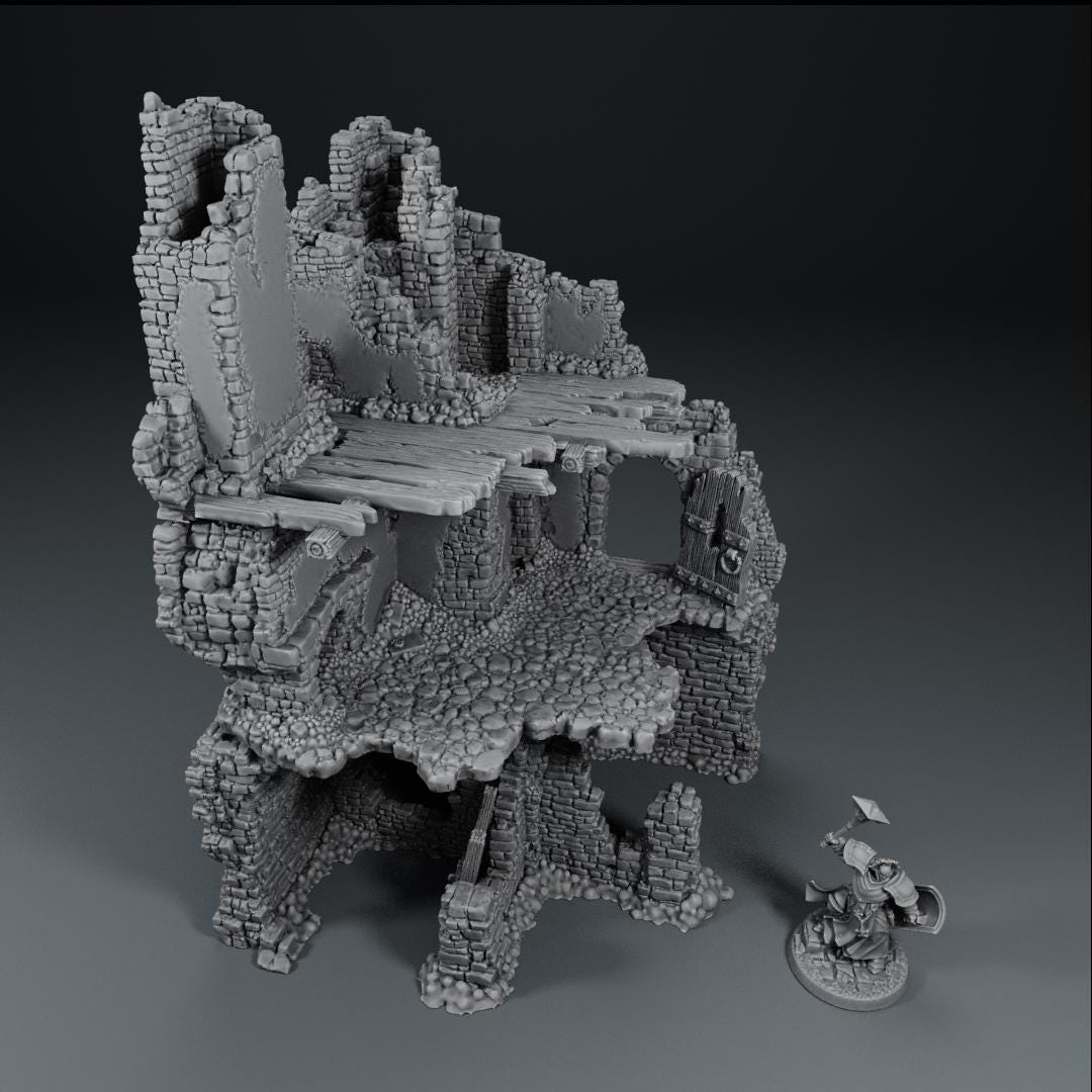 Ruined Castle Building | Fantasy Miniatures Tabletop Gaming Terrain ...