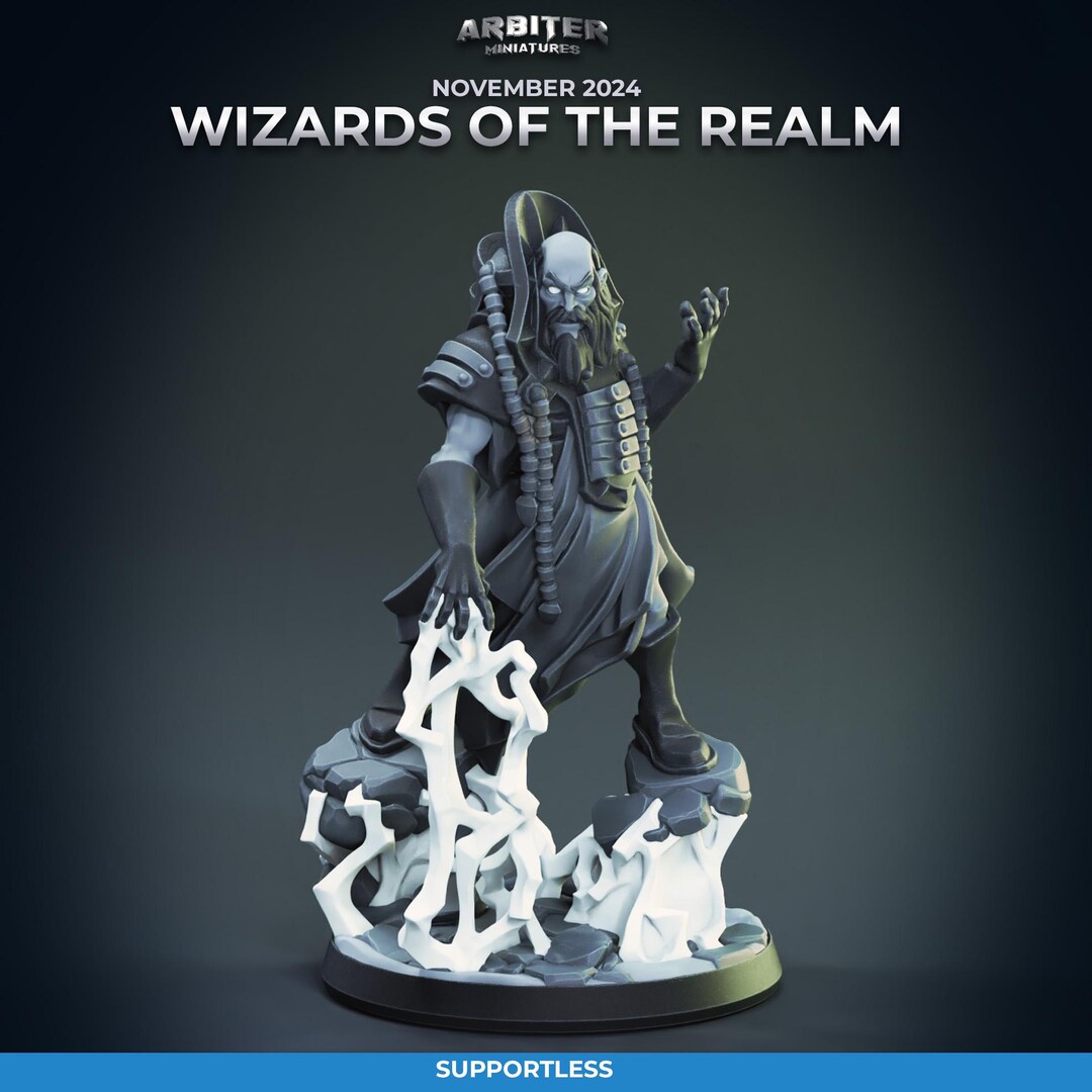 Male Wizard With Lightning Archmage Sorcerer NPC DND Miniatures RPG ...