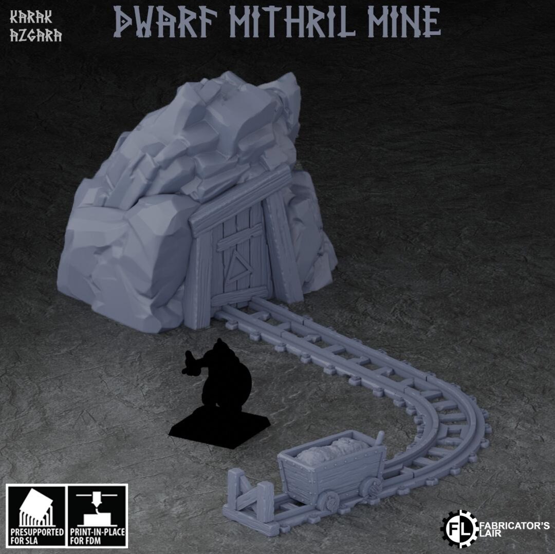 Tabletop Terrain Dwarf Mine Entrance Minecart Rails Dwarven Terrain ...