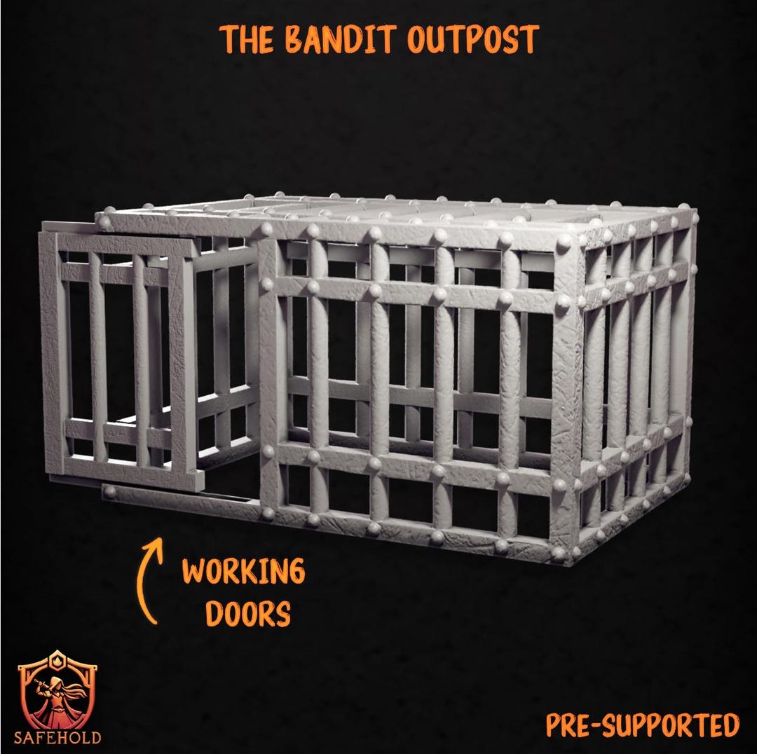 Prison Cage With Working Door Scatter Terrain Dungeon Kennel Fantasy ...