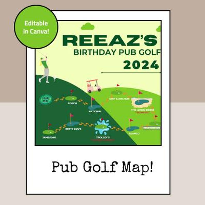 Pub Golf Map - Instant Download! - Etsy UK