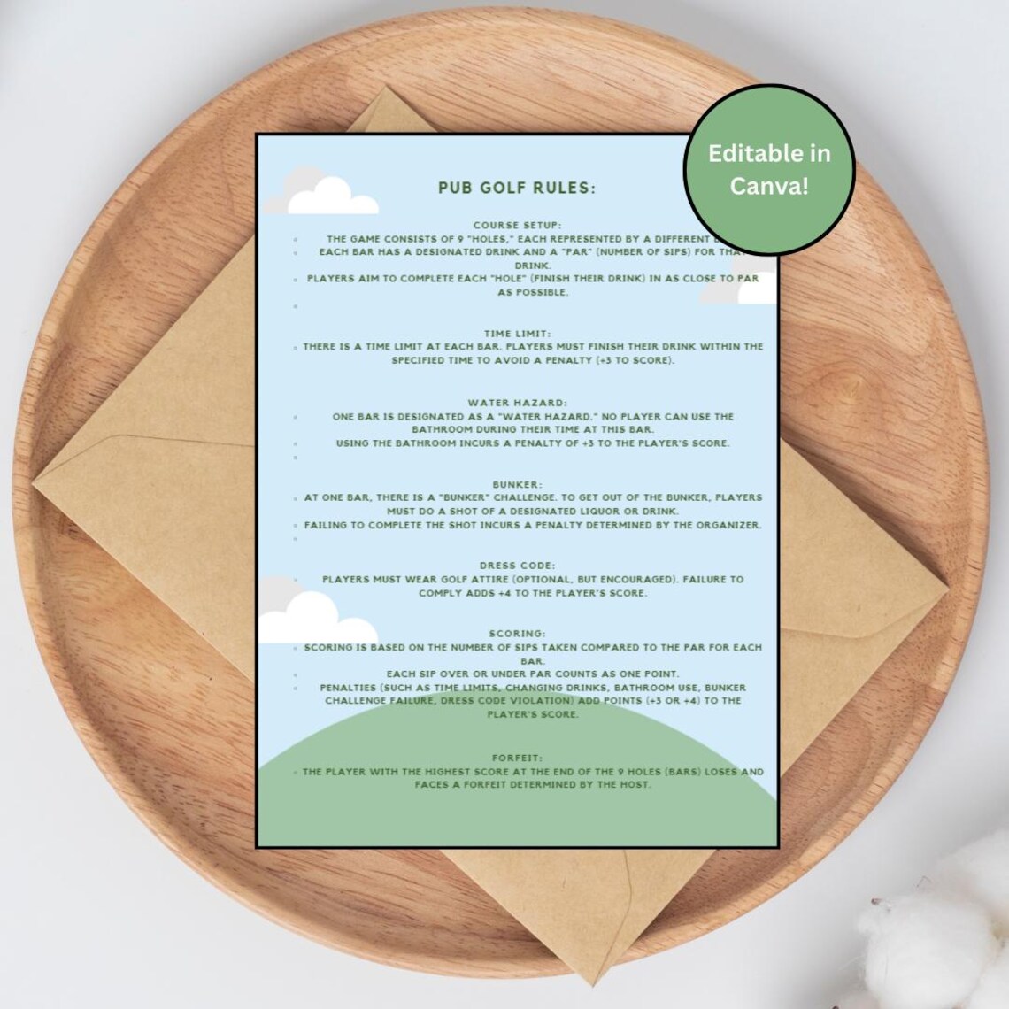 Pub Golf Bundle - Scoresheet, Map & Rules - Etsy