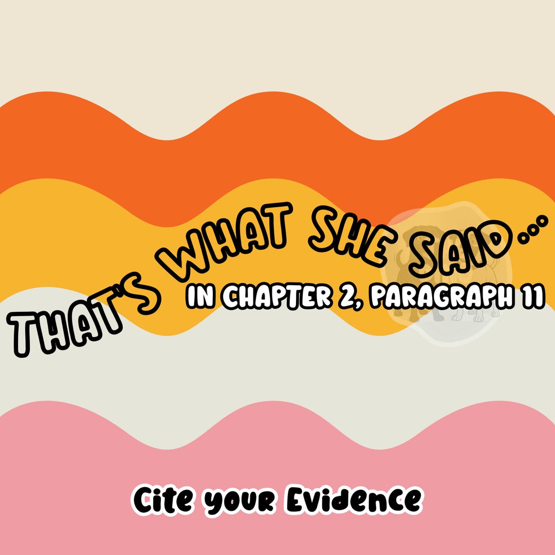 Funny ELA Poster | “that’s What She Said… Cite Your Evidence ...