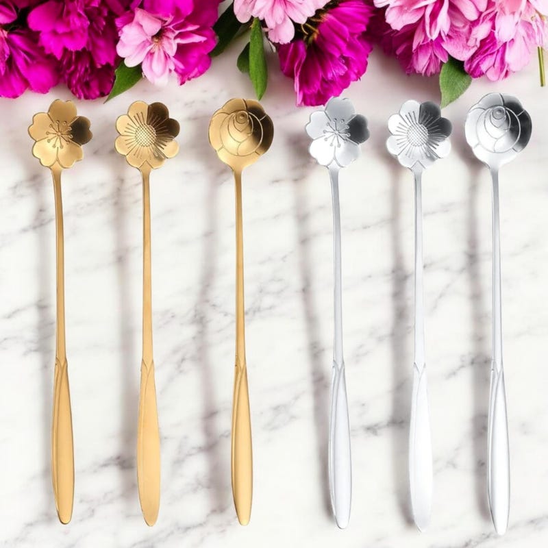 Silver Flower Teaspoon - Etsy