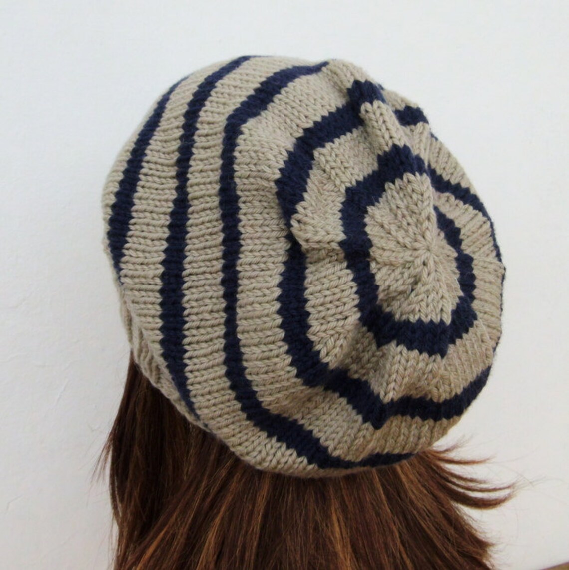 Teenagers Slouch Hat KNITTING PATTERN Striped Slouch Hat Pattern Girls ...
