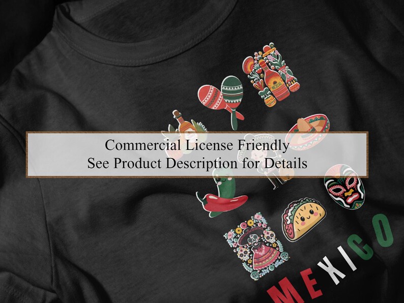 Mexico Cute Fun Traditional Icons Souvenir T-shirt PNG, Mexican Pride ...