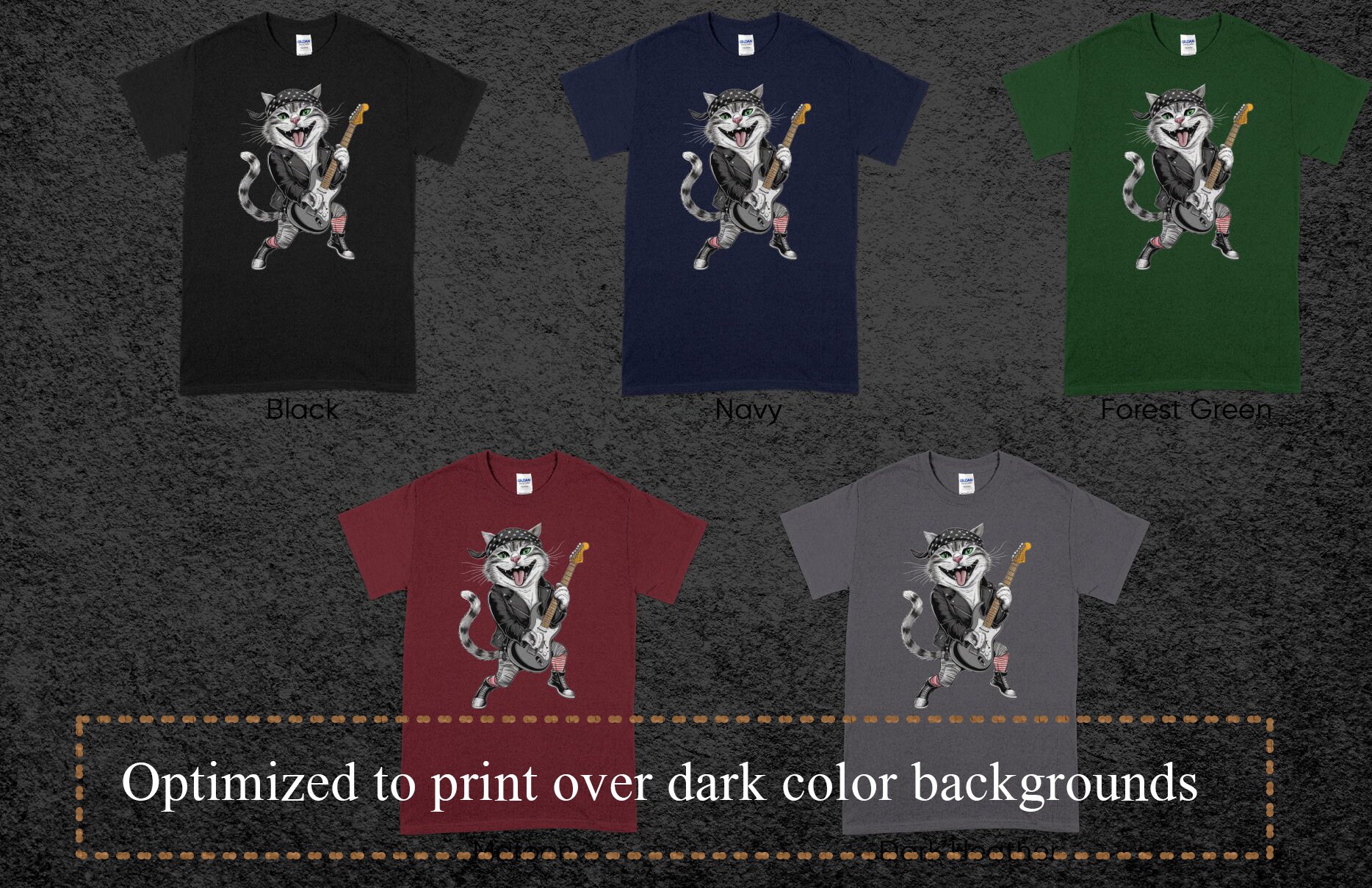 Rocker Cat Shirt PNG, Cat Playing Guitar T-shirt PNG, Cat Guitar Shirt ...