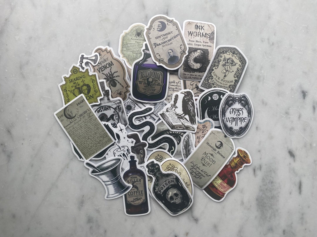 50 PCS Vintage Apothecary Stickers Set - Retro Labels, Victorian ...