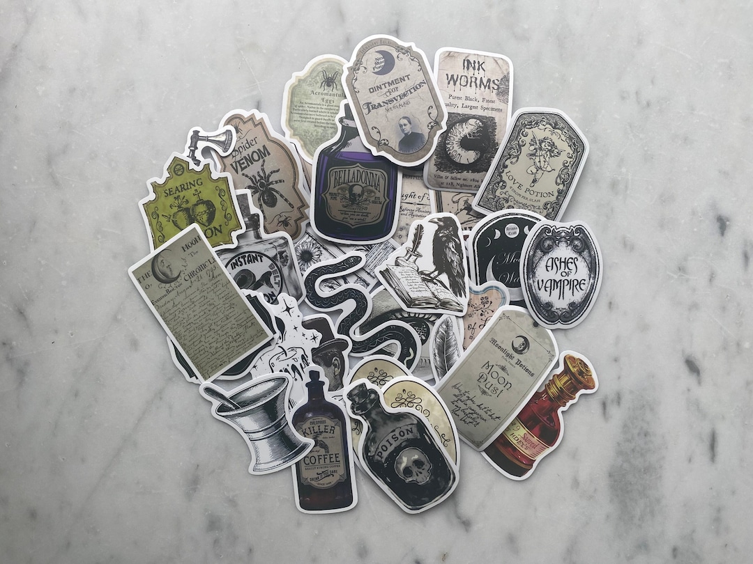 50 PCS Vintage Apothecary Stickers Set - Retro Labels, Victorian ...