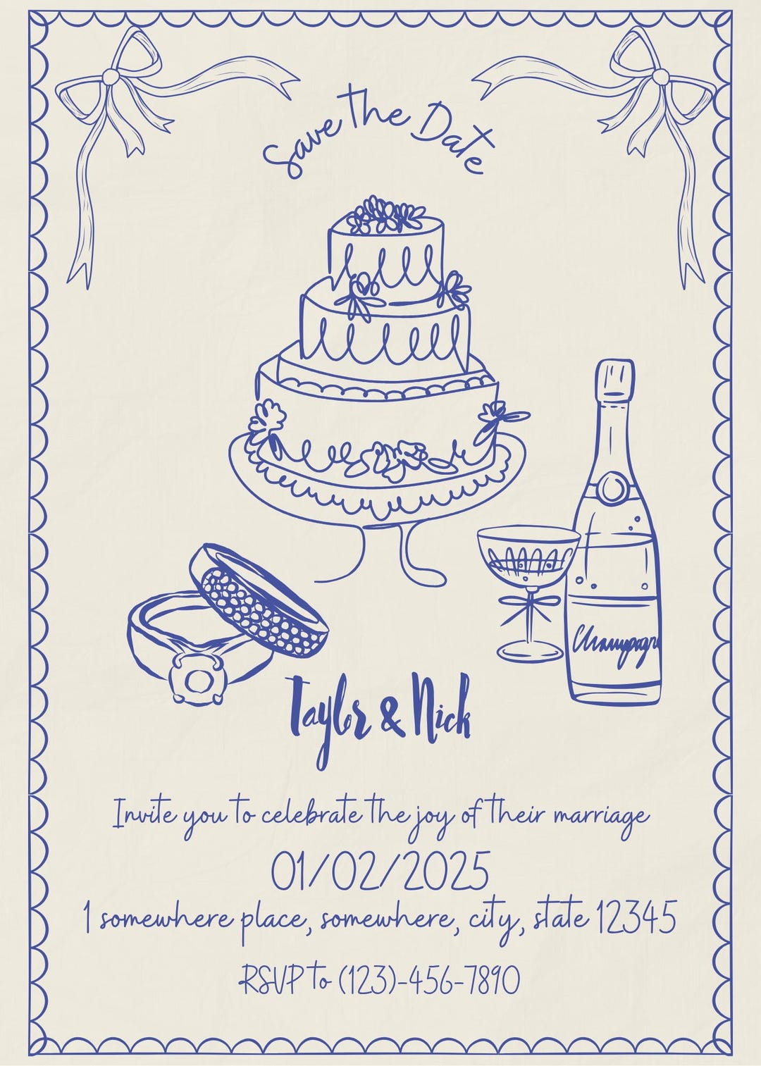 Fully Customizable Wedding Invitation - Etsy