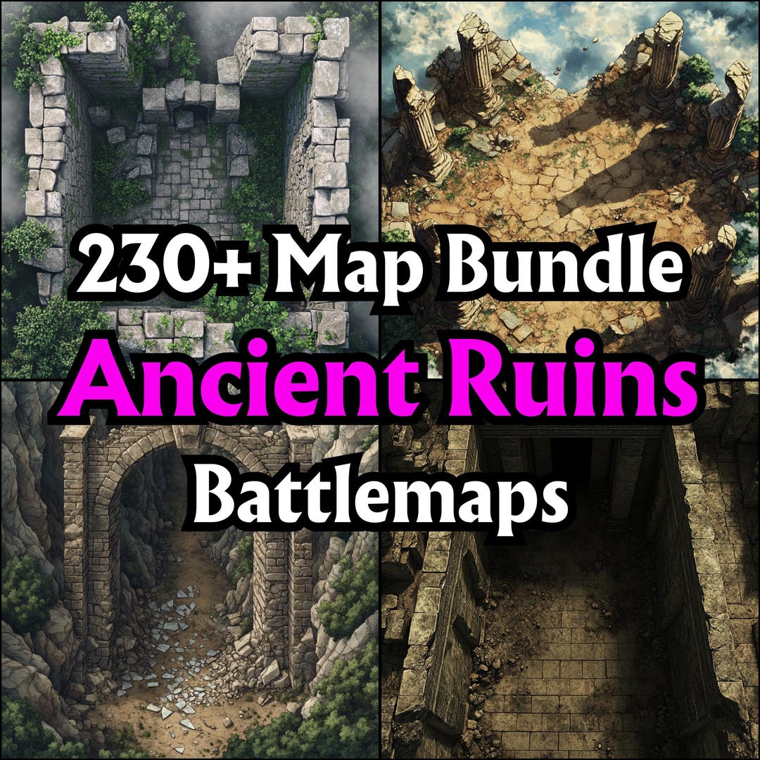 230+ Ancient Ruins Battlemap Bundle, RPG Battle Grids, D&D Forgotten ...